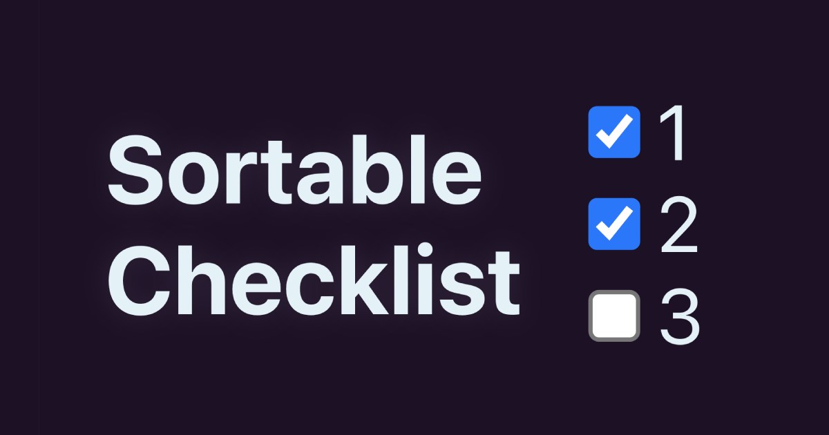 Sortable Checklist
